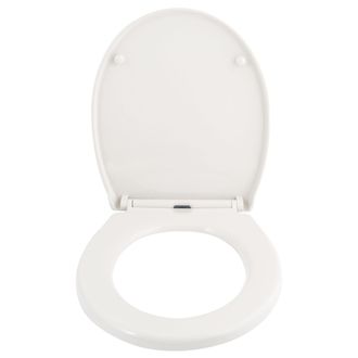 Spirella Toilettendeckel oval Klodeckel mit Quick-Release-Funktion und Softclose Absenkautomatik. Antibakterielle Klobrille aus Thermoplast und rostfreiem Edel