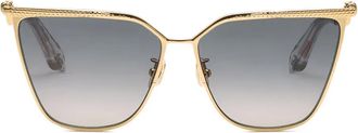 Roberto Cavalli lunettes de soleil &agrave; effet peau de serpent - Or