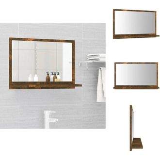vidaXL Badspiegel R&auml;uchereiche 60x10,5x37 cm Holzwerkstoff - Wandspiegel - Badezimmerspiegel - Spiegelschrank - Holzwerkstoff - Rauchereiche