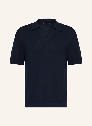 Tommy Hilfiger Strick-Poloshirt Regular Fit blau