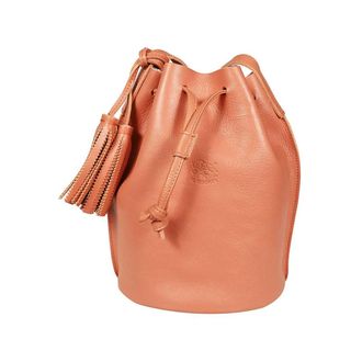 IL BISONTE Quaste Zugverschluss Leder Eimer Tasche - - Bags - Damen - Rosa - ONE SIZE