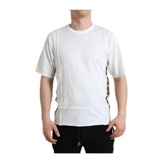 Dolce & Gabbana Homme, Tops, Blanc, Taille: XS T-shirt Blanc Classique avec Logo
