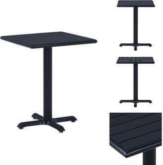 vidaXL Gartentisch Schwarz 60x60x75 cm - Gartentisch - Esstisch Outdoor - Tisch Schwarz - Balkonm&ouml;bel - Terrassenm&ouml;bel