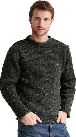 Aran Woollen Mills Donegal Crew Neck Basalt Green (Medium)