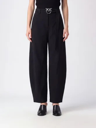 Pinko Pantalon baggy taille haute New Lexy avec ceinture &agrave; logo