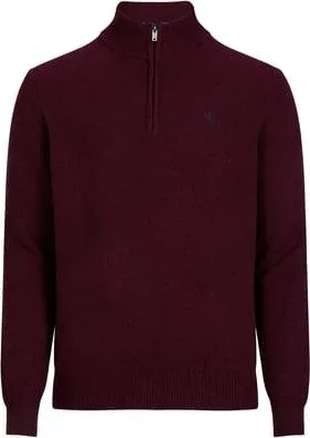 Hackett Pull droit col montant zipp&eacute; en laine