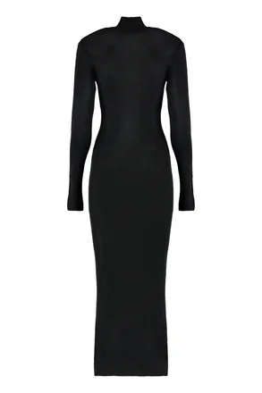 Self Portrait Womens Knitted Maxi-Dress With Cut-Out Detail Black Viscose