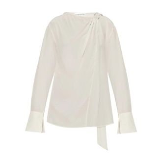 Victoria Beckham Asymmetrische R&uuml;schenbluse - - Blouses & Shirts - Damen - Beige - 2XS