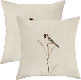 Generic Fall-Goldfink Kissenh&uuml;lle Atmungsaktiv Kissenh&uuml;llen Luxuri&ouml;se Dekokissen F&uuml;r Bett Hotel B&uuml;ro 45X45Cm 2Er Set