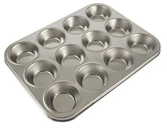 Zenker 62231 Backform Cupcake Muffin 12 Teich Banane 37,5 x 28,5 x 2cm, Linie Silver, (Farbe:argrent), Menge: 1 Stück