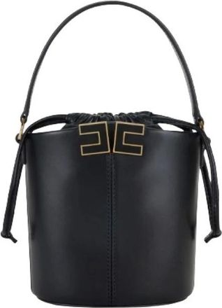 Elisabetta Franchi Femme, Sacs, Noir, Taille: ONE Size Sac Seau avec D&eacute;tail Logo