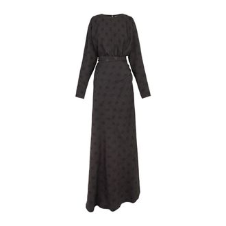 Cortana Lang&auml;rmliges Kleid mit Polka-Dot-Jacquardmuster - - Dresses - Damen - Schwarzk - S