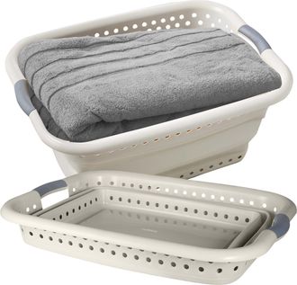 SWAN Tower T969012MSH Faltbarer W&auml;schekorb mit Pop-Up-Design, 16 l, Latte