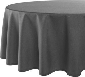 Delindo Lifestyle Tischdecke Wien Home, Moderne Tischwäsche mit Fleckschutz für das ganze Jahr, anthrazit, 140x180 cm oval