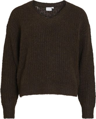 Vila mpe V-Neck L/S Knit Top-Noos