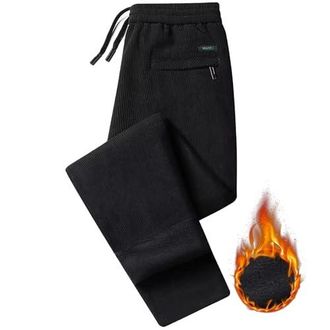 Generic Pantalon de jogging doublé en polaire pour femme - Chaud et doux - Pantalon de survêtement thermique Sherpa avec cordon de serrage et poches - Pantalo