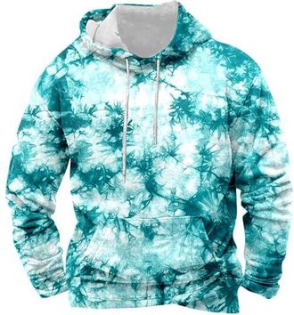 Generic Sweat a Capuche Homme Sweatshirt Hooded Sweats &agrave; Capuche Sportif Homme Tie-Dye Imprim&eacute; pour Un Look D&eacute;contract&eacute; et Confortable