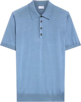 Pal Zileri Polo en soie et coton - Homme - Tops - Bleu - Taille: M