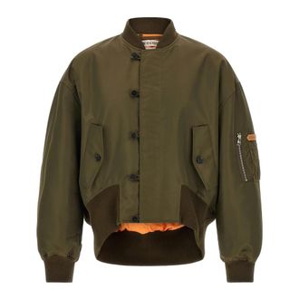 J.W.Anderson Oversized Bomberjacke mit geripptem Saum - - Jackets - Herren - Gr&uuml;n - S