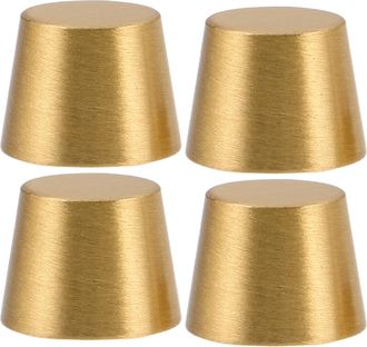 Valiclud 4 St&uuml;ck Messing M&ouml;belf&uuml;&szlig;e 10mm Vintage Gold Runde Tablettf&uuml;&szlig;e f&uuml;r Servierbretter Schneidebretter M&ouml;belbeinerh&ouml;hungen Holzsockel