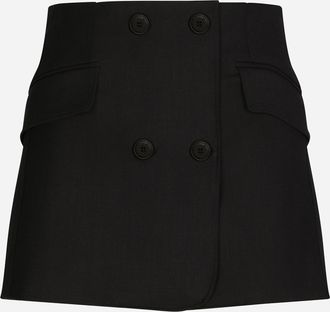Dolce & Gabbana Mini-wickelrock Aus Twill - Frau Röcke Schwarz Wolle 38