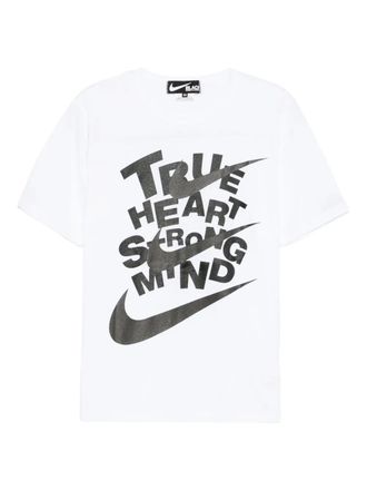 Comme Des Garçons x Nike t-shirt à slogan imprimé - Blanc