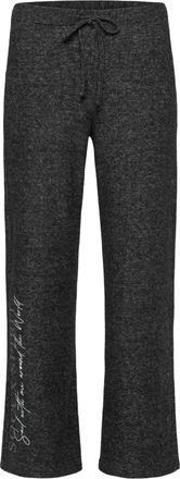 soccx Damen Hose aus Flauschstrick Relaxed Fit Black Melange, Xs