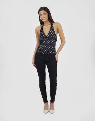 Brave Soul Jean skinny &agrave; taille haute - Noir