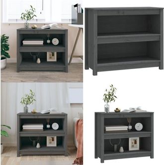 vidaXL Vidaxl - Bücherregal Grau 80x35x68 cm Massivholz Kiefer - Holzregal - Buche - Bücherregal Grau - Regal Massiv - Wohnzimmer Dekoration - Home & Living