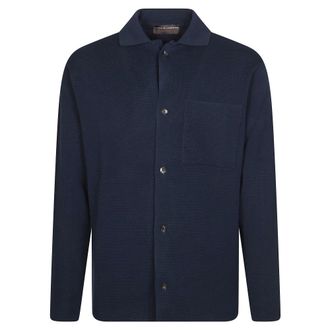 FILIPPO DE LAURENTIIS Giacca Camicia Over - - Knitwear - Herren - Blau - XL