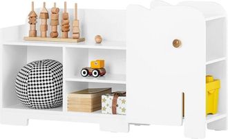 SoBuy Sobuy - KMB62-W Étagère pour Enfants, Étagère à Jouets, Étagère à Livres, Étagère de Rangement pour Livres et Jouets, Meuble de Rangement pour