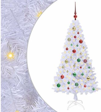 vidaXL K&uuml;nstlicher Weihnachtsbaum Wei&szlig; 150 cm PVC und Stahl vidaXL