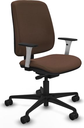 Piqueras y Crespo Alares B&uuml;rostuhl mit Armlehnen in Wei&szlig; und Schwarz, ausgestattet mit Syncro/Traslack und injiziertem Schaumstoff, Rollen 65 mm, Nylon, Dunkelbraun