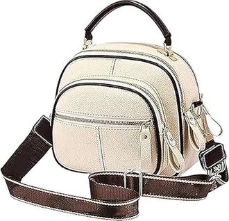 Generic Sac &agrave; bandouli&egrave;re en cuir avec compartiments multifonctionnels et r&eacute;glables, blanc, one size