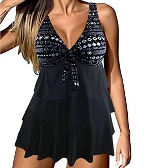 Generic Maillot De Bain 1 Pi&egrave;Ce Shorty Piscine,Col en V Profond du Dos Maillot de Bain Une pi&egrave;ce El&eacute;gant Vintage Imprim&eacute; Monokini Swimsuits Taille Haute Aminc