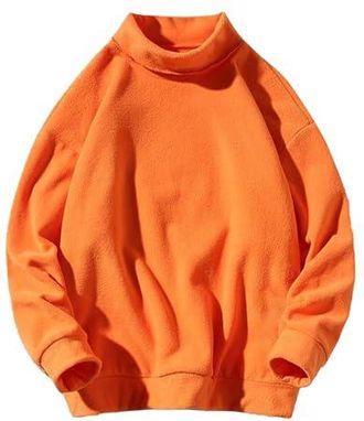 Generic Pull à col rond pour homme - Imprimé western - Fermeture éclair - Pull dhiver coupe ajustée, Orange, 5XL