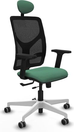 Piqueras y Crespo Verstellbarer Schreibtischstuhl mit 2D-Armen, h&ouml;henverstellbarer Lendenwirbelst&uuml;tze und festem Kopfteil, ausgestattet mit Syncro/Traslack und Schneide