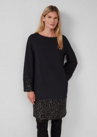 s.Oliver Midikleid Kleid Kurzes Kleid mit Pailletten am Saum
