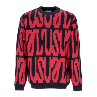 Usual Bestickter Baumwoll-Rundhalspullover - - Knitwear - Herren - Mehrfarbig - XL