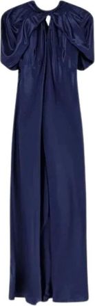 Alberta Ferretti Femme, Robes, Bleu, Taille: 38 FR Abiti Shiny Satin