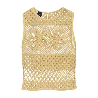 Pinko Fantasy Net Top f&uuml;r Frauen - - Knitwear - Damen - Gelb - S