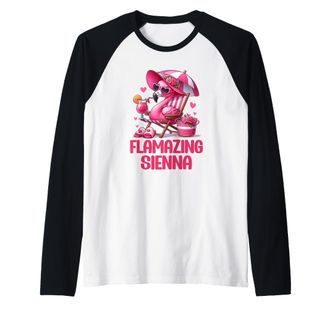 BDAZ Flamazing Sienna Pink Flamingo Tropical Beach Trip Damen Raglan