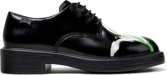 Camper Twins Floral-print Leather Derby Shoes