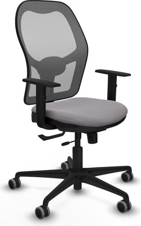 Piqueras y Crespo B&uuml;rostuhl aus grauem Netzgewebe mit 1D-Armen, h&ouml;henverstellbare Lendenwirbelst&uuml;tze, ausgestattet mit Syncro/Traslack und eingespritztem Schaum. Mit Ro