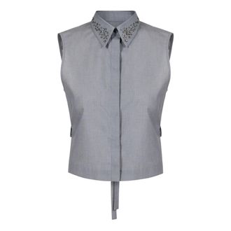 Iceberg Femme, Tops, Gris, Taille: 36 FR Cropped Fit Blouse