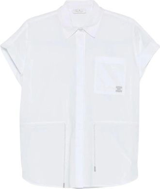 PANICALE Panicale, Femme, Blouses et Chemises, Blanc, Taille: 40 FR Chemise &agrave; Poches et Cordon de Serrage