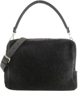Fendi Pre-owned LUI Large Sac bandouli&egrave;re en agneau Shearling - Femme - Pre-owned - Gris - Taille: ONE Size