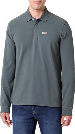 Napapijri Evan Long Sleeve Polo Shirt Polo Shirt Herren (1er Pack), gr&uuml;n, Large