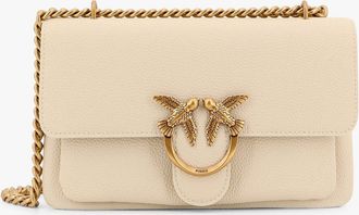 Pinko Leather shoulder bag with metal love birds buckle - PINKO - gender_Woman