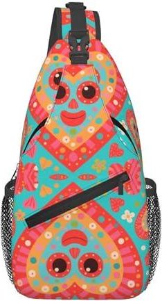 Generic Casual Sacoche Tactique &Eacute;l&eacute;gante oeuvre dart en forme de coeur rouge Sacs &agrave; Bandouli&egrave;re Durable Crossbody Bag pour &eacute;cole Camping Voyage